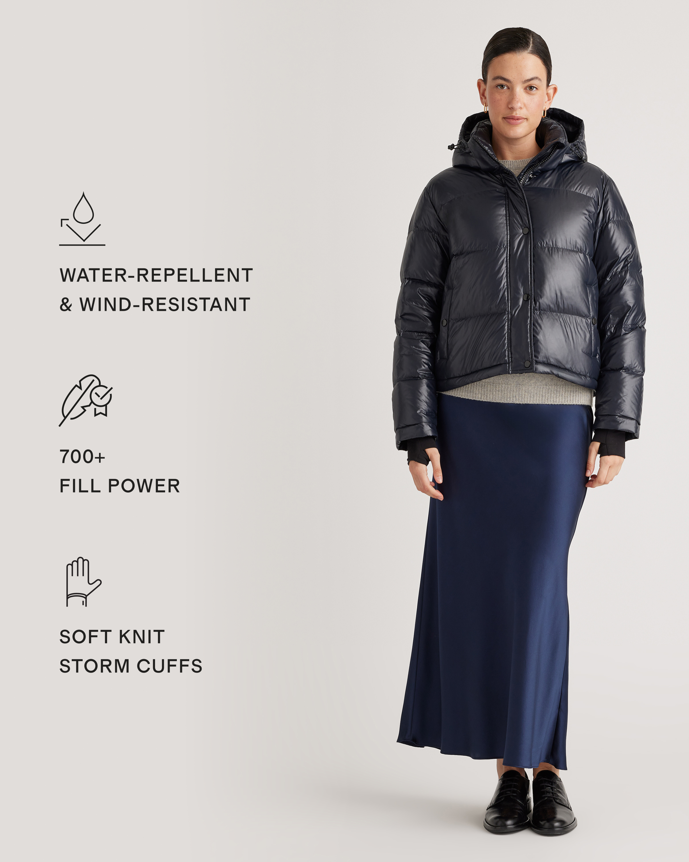 QUINCE Cropped Puffer Jacket
